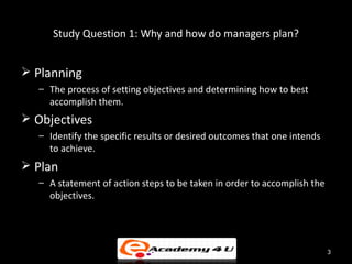 Fundamentals of planning | PPT