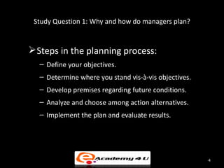 Fundamentals of planning | PPT