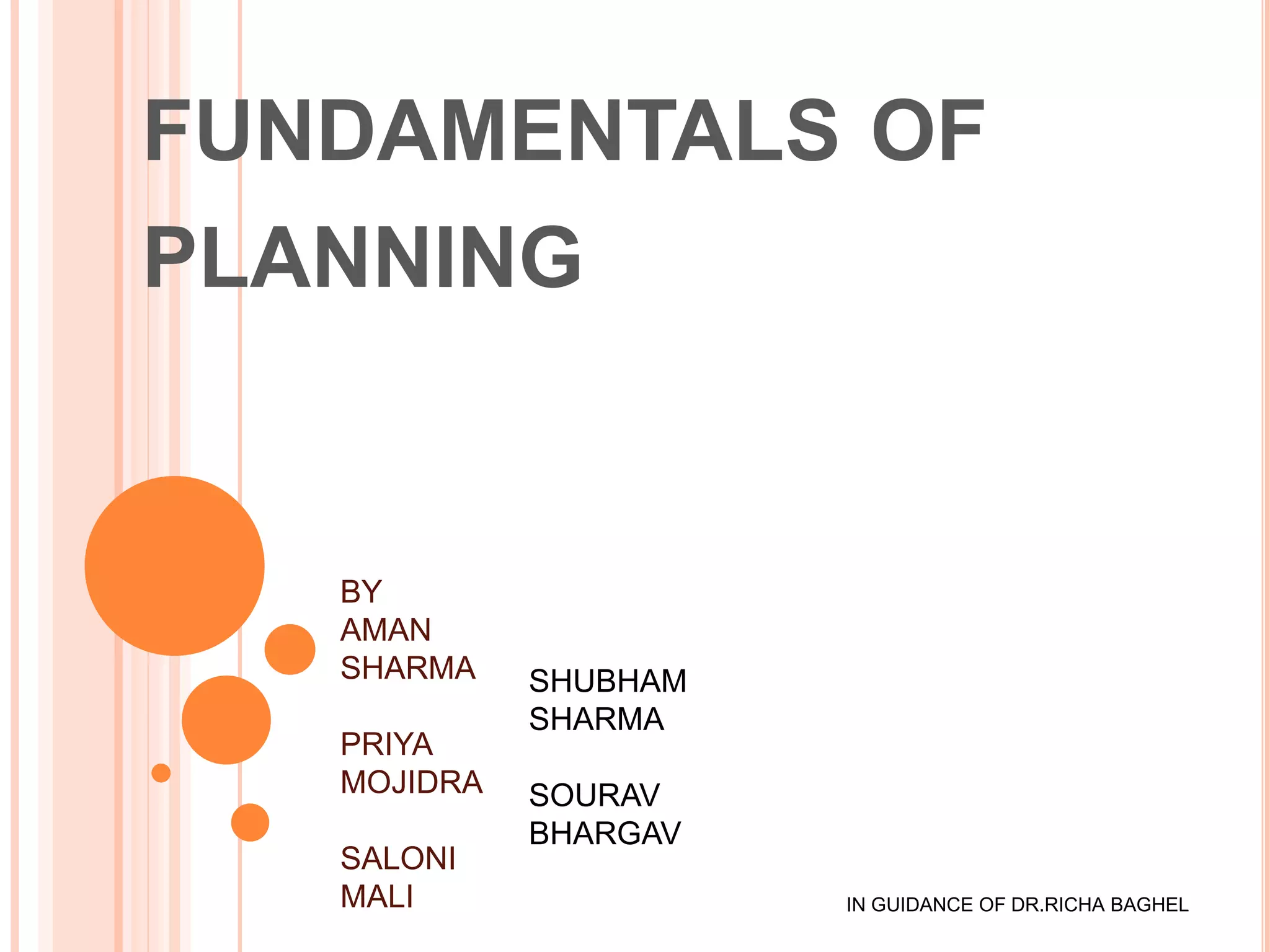 Fundamentals of planning | PPTX