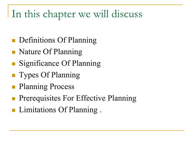 Fundamentals of planning | PPTX