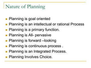 Fundamentals of planning | PPTX