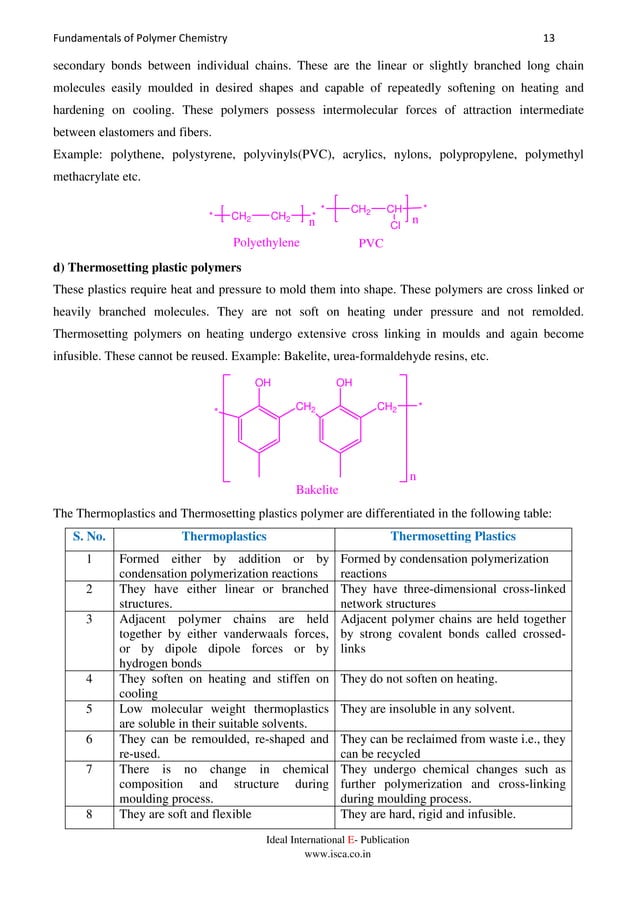 Fundamentals of polymer chemistry | PDF