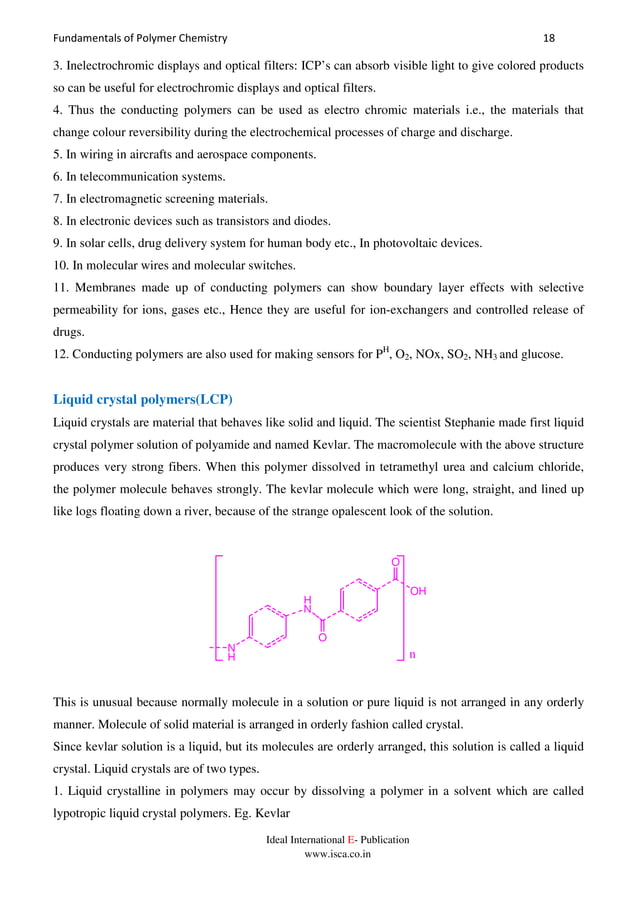 Fundamentals of polymer chemistry | PDF