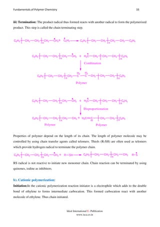 Fundamentals of polymer chemistry | PDF