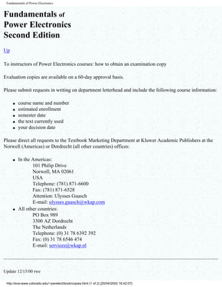 Fundamentals of Power Electronics - R. W. Erickson.pdf | Computer Networking | Computing