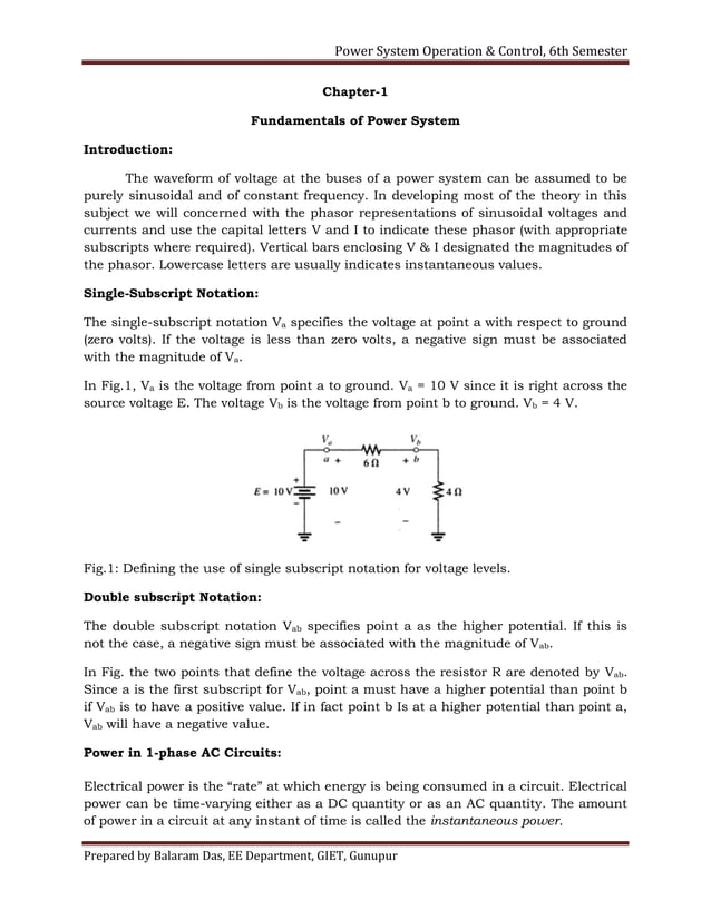 Fundamentals of power system | PDF