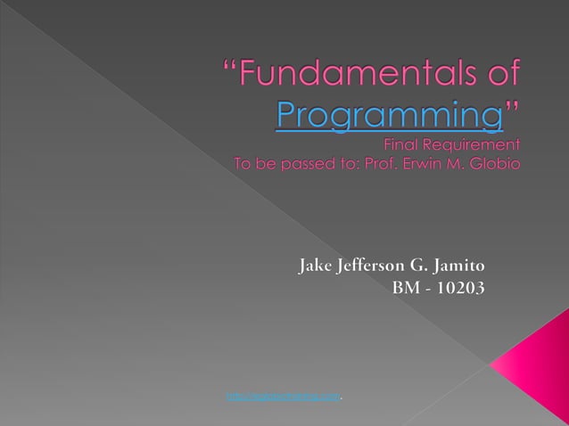 Fundamentals of programming) | PPT