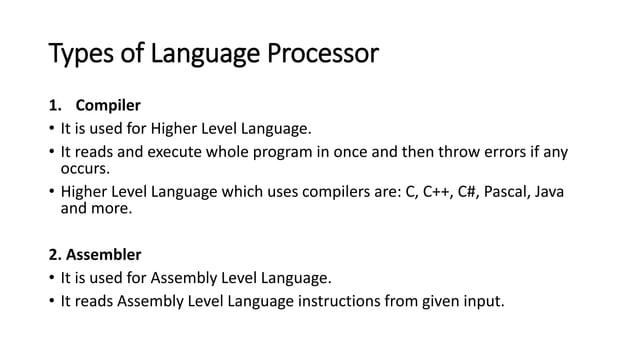 Fundamentals of Programming and Language Processors | PPTX