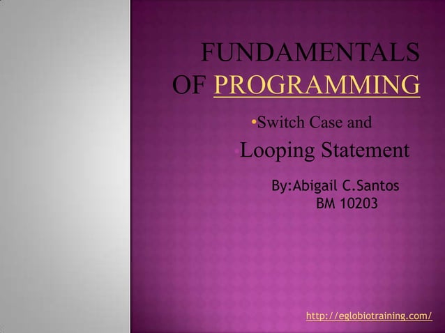 Fundamentals of programming final santos | PPTX