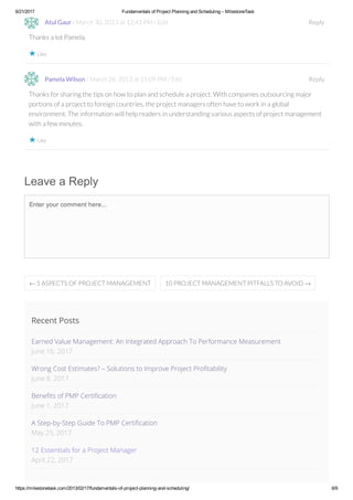 Fundamentals of project planning and scheduling | PDF
