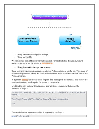 Fundamentals of python | PDF | Programming Languages | Computing