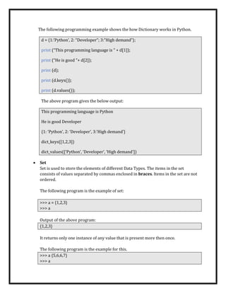 Fundamentals of python | PDF | Programming Languages | Computing
