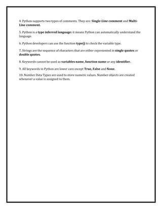 Fundamentals of python | PDF | Programming Languages | Computing