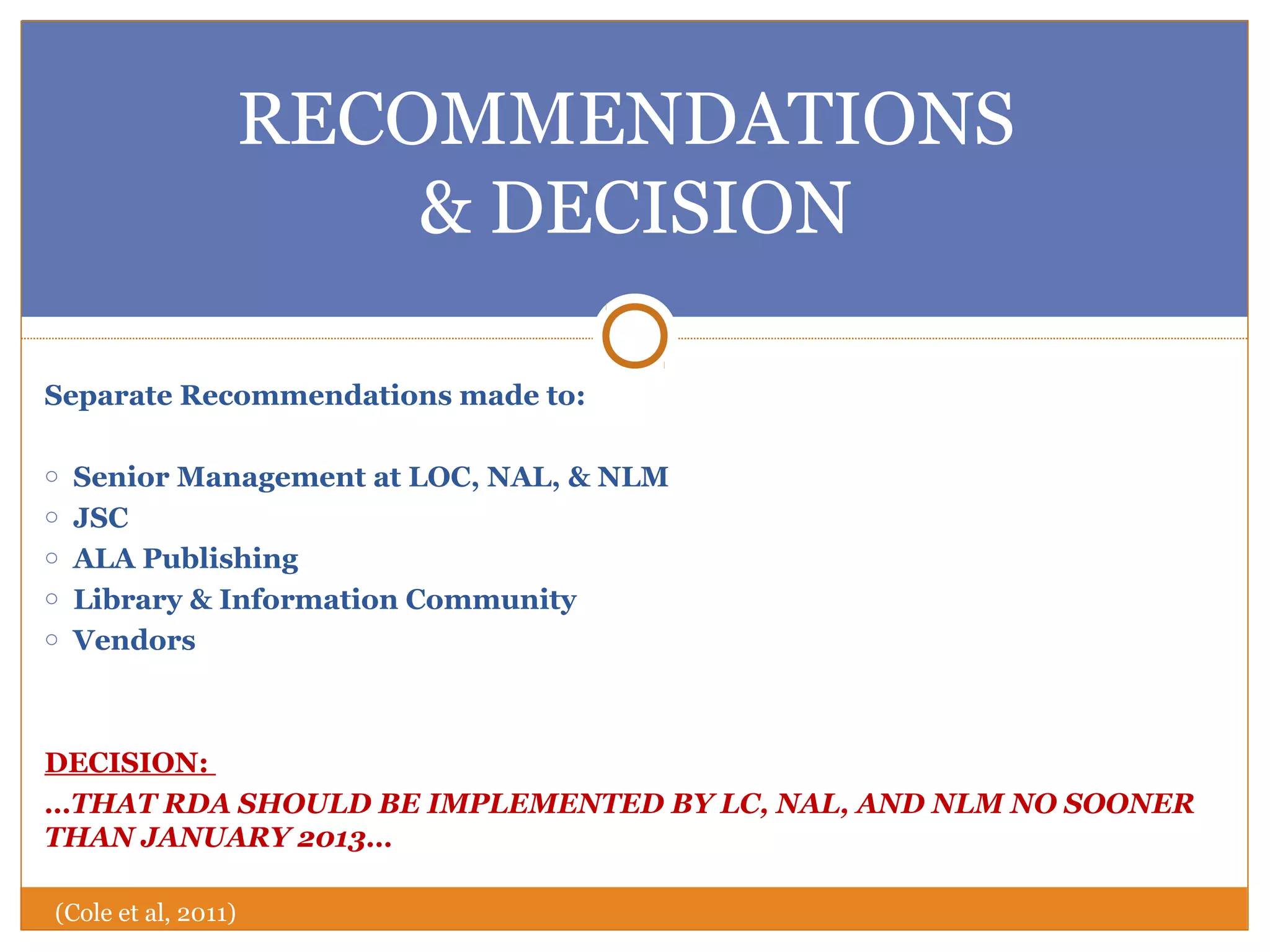 Fundamentals of RDA: Resource Description & Access | PPT | Databases | Computer Software and ...