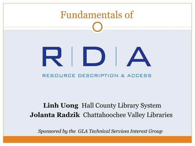 Fundamentals Of Rda Resource Description And Access Ppt Databases Computer Software And
