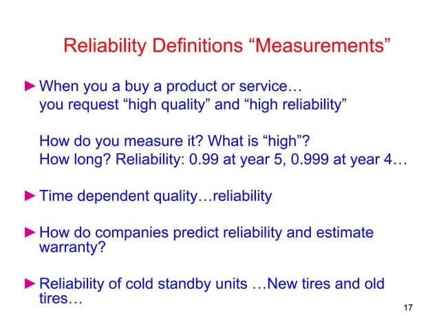 Fundamentals of reliability engineering and applications part1of3 | PDF