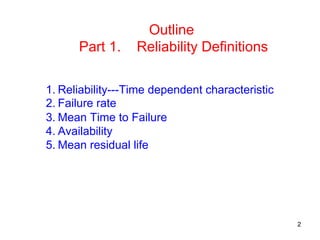 Fundamentals of reliability engineering and applications part1of3 | PDF