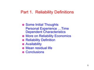 Fundamentals of reliability engineering and applications part1of3 | PDF