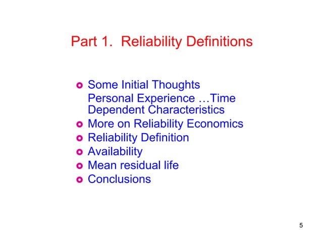Fundamentals of reliability engineering and applications part1of3 | PDF