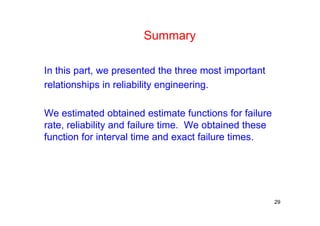 Fundamentals of reliability engineering and applications part2of3 | PPT