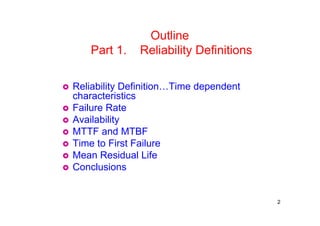 Fundamentals of reliability engineering and applications part2of3 | PPT