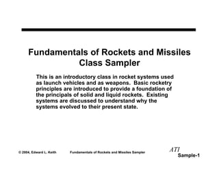 Fundamentals Of Rockets & Missiles | PDF