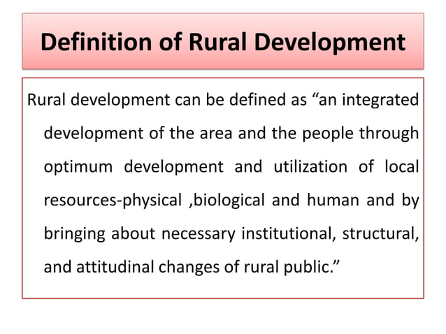 Fundamentals of Rural Development_Unit I.pdf | Debated Sensitive Social ...