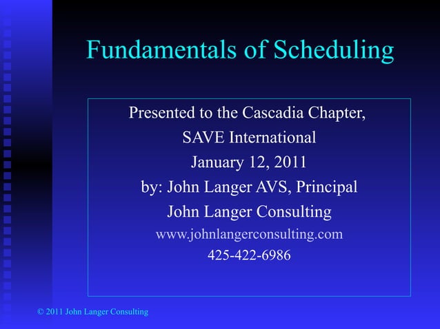 Fundamentals of scheduling | PPT
