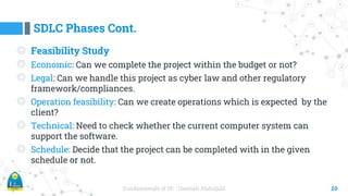Lecture 3 & 4 | Software Development Life Cycle (SDLC), Development Methodologies and Models | PPTX