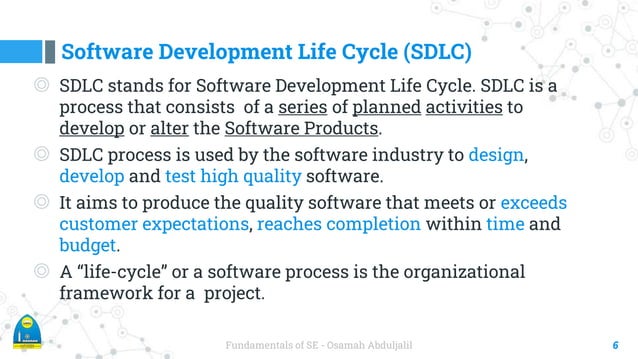 Lecture 3 & 4 | Software Development Life Cycle (SDLC), Development ...