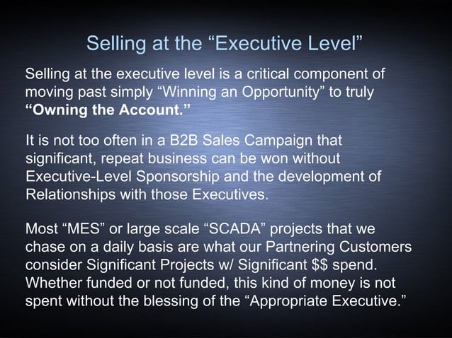 Fundamentals Of Selling To Executives | PPT