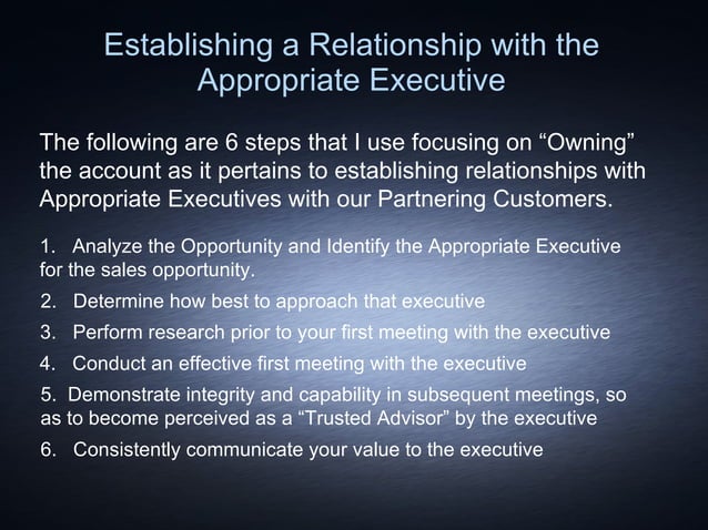 Fundamentals Of Selling To Executives | PPT