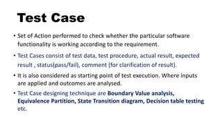 Fundamentals of software 2 | Test Case | Test Suite | Test Plan | Test ...