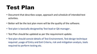 Fundamentals of software 2 | Test Case | Test Suite | Test Plan | Test ...