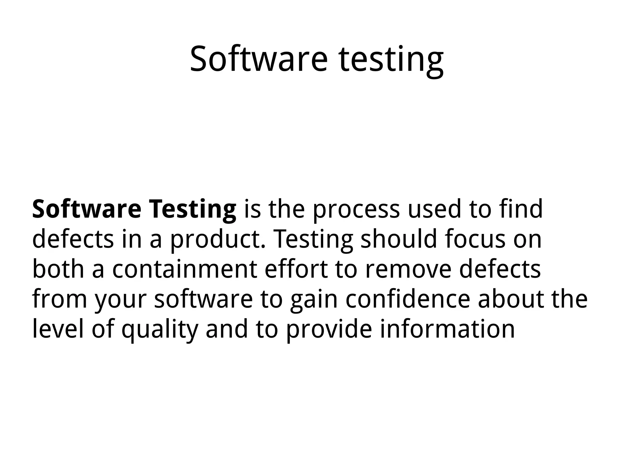 Fundamentals of software testing | PPT