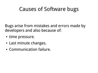 Fundamentals of software testing | PPT