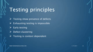Fundamentals of software testing | PPT
