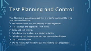 Fundamentals of software testing | PPTX