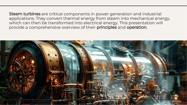 Basics of steam turbines and its working principle | PPT