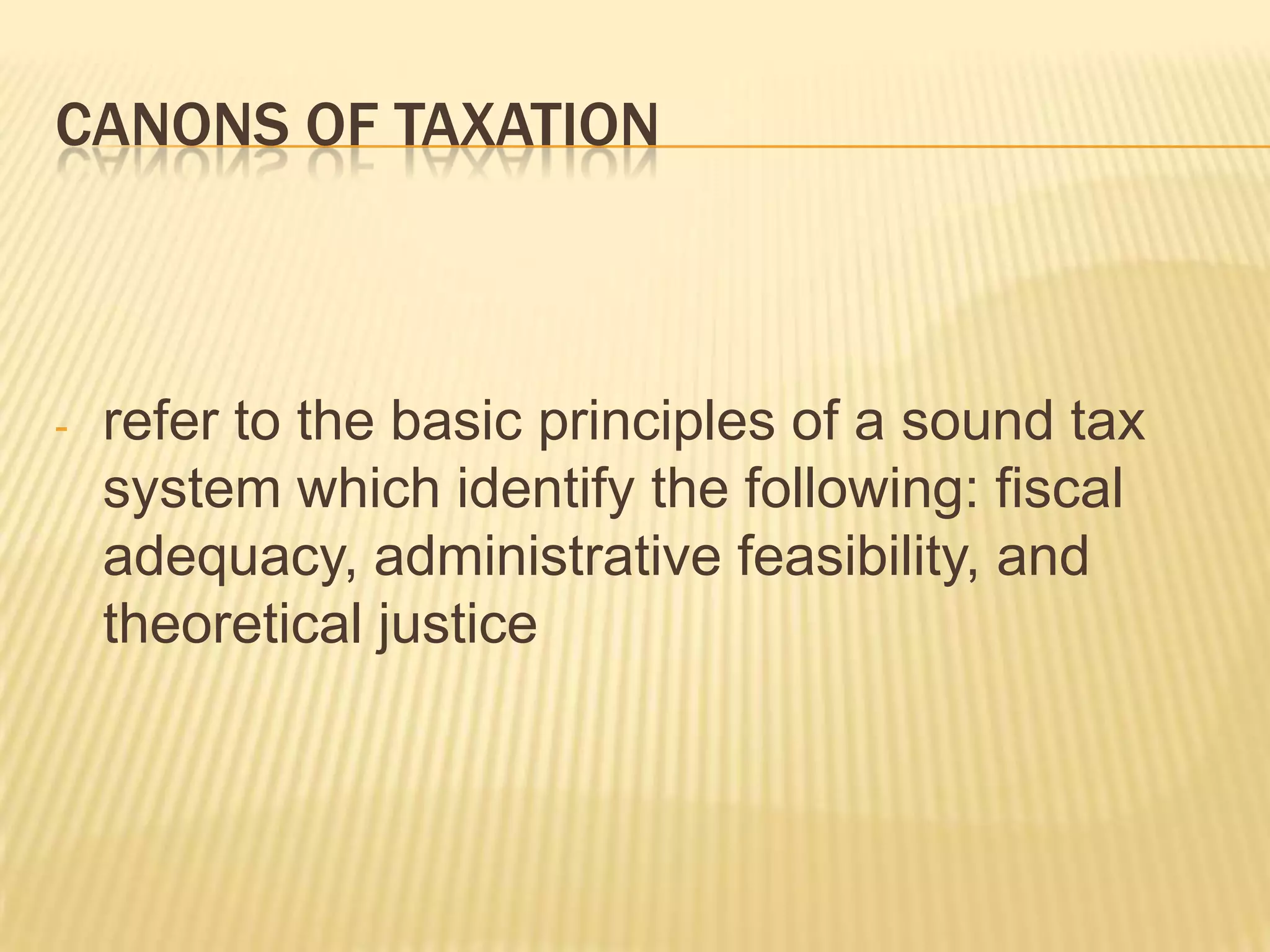 Fundamentals of taxation | PPTX