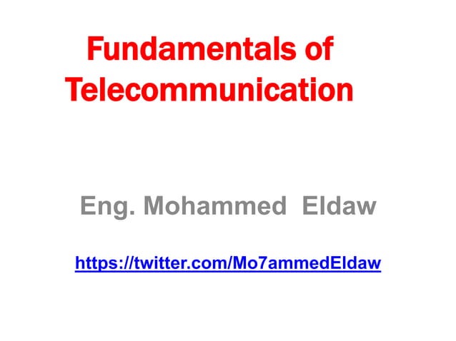 Fundamentals of Telecommunication | PPTX | Computer Networking | Computing