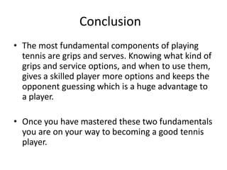 Fundamentals of tennis | PPTX