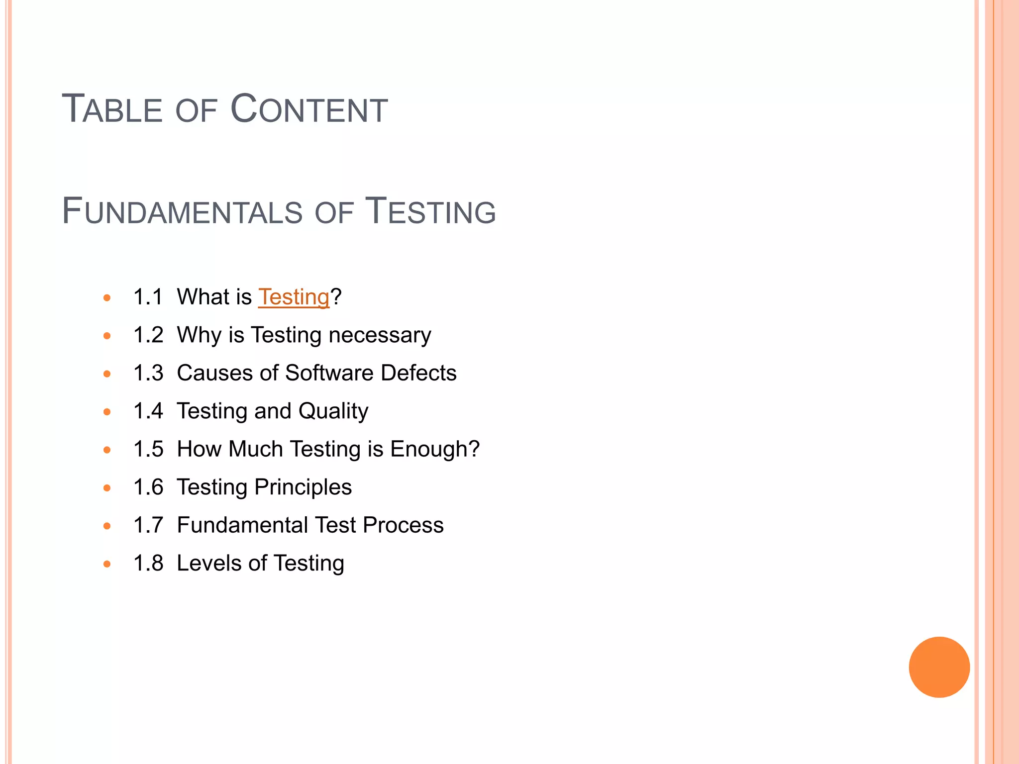 Fundamentals of testing | PPTX