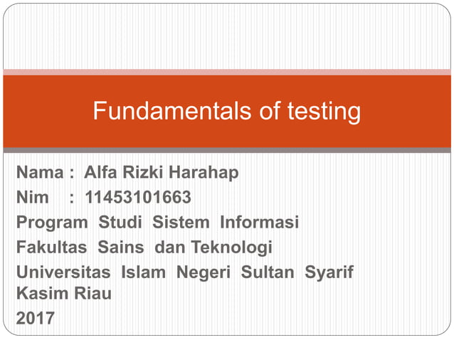Fundamentals of testing | PPT