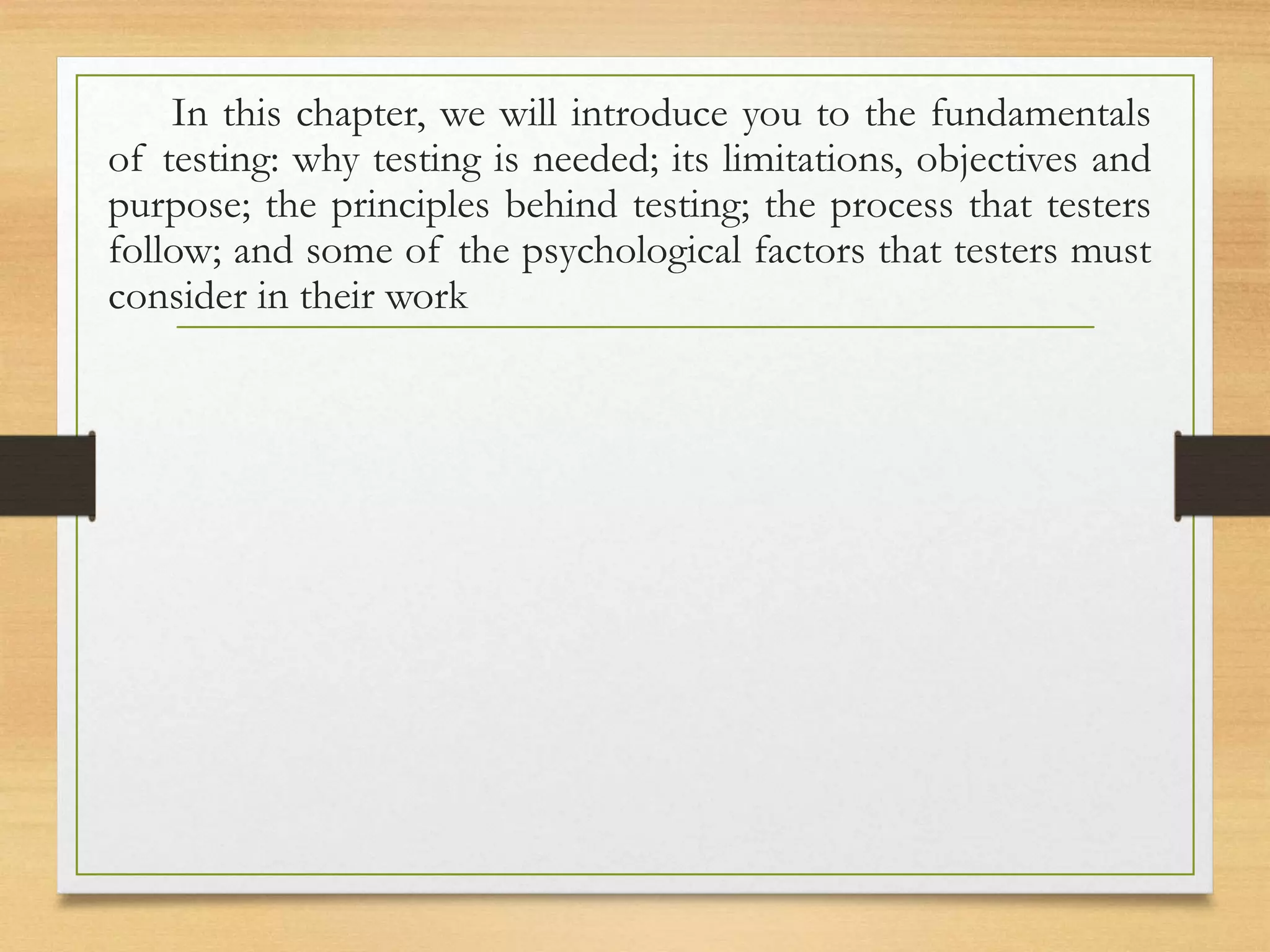 Fundamentals of testing | PPTX