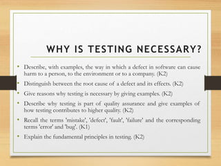 Fundamentals of testing | PPTX