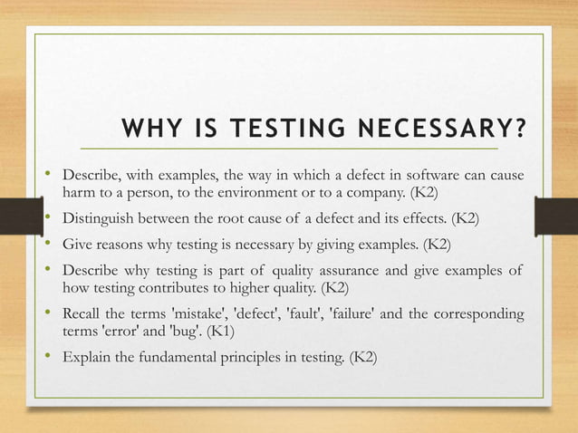 Fundamentals of testing | PPT