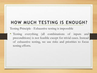 Fundamentals of testing | PPTX