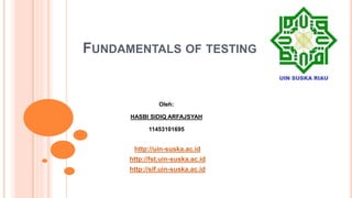 Fundamentals of testing | PPTX | Technology & Computing