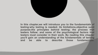 Fundamentals of testing | PPTX | Technology & Computing